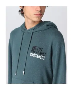 Dsquared2 Logo Embroidered Knitted Hoodie