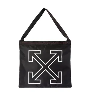 Off-White Heritage Tote Bag With Logo - Black