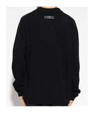 Balmain Collared Knit Long-sleeve Sweater - Black