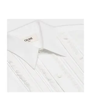 Celine Button-up Shirt With Lace Detail - White
