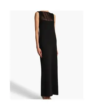 Khaite Sleeveless Sheer-panel Maxi Dress