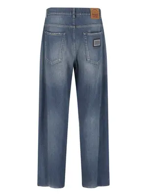 Dolce & Gabbana Logo Plaque Jeans - Blue