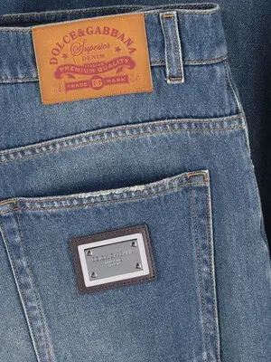 Dolce & Gabbana Logo Plaque Jeans - Blue