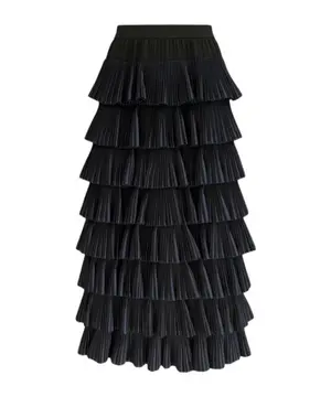 Alaïa Tiered Pleated Skirt