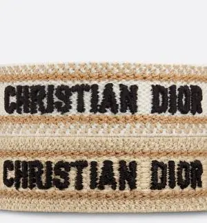Dior Embroidered Bracelet Set With Tassels - White/sand