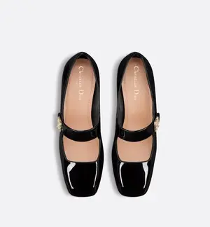 Dior Patent Leather Mary Jane Pumps With Logo Detail