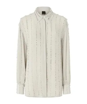 Pinko Embellished Long-sleeved Blouse - White