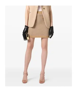 Elisabetta Franchi Sequined Knit Skirt - Nude
