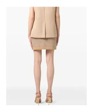Elisabetta Franchi Sequined Knit Skirt - Nude
