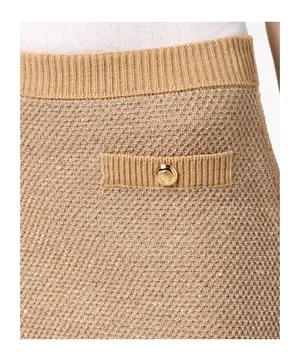 Elisabetta Franchi Sequined Knit Skirt - Nude