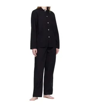 TEKLA Drawstring Pajama Pants - All-black