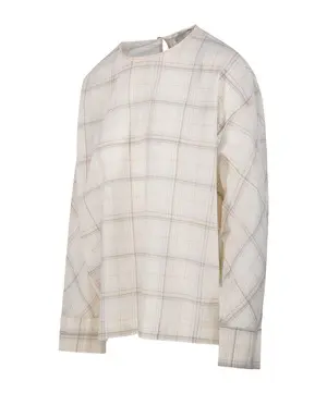 FORTE_FORTE Checked Long Sleeve Top