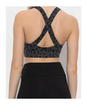 EA7 Leopard Print Cross-back Top
