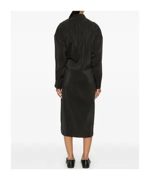 LEMAIRE Straight Collar Twisted Dress - Dark Espresso