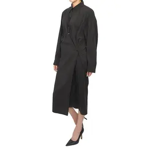 LEMAIRE Straight Collar Twisted Dress - Dark Espresso
