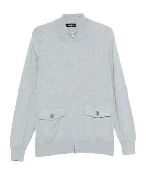 GRAN SASSO Zip-up Long-sleeve Sweatshirt With Pockets - Light Gray
