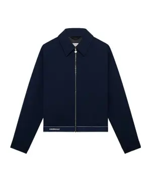 Casablanca Casablanca Logo Trim Zip-Up Jacket Navy