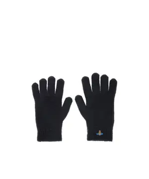 VIVIENNE WESTWOOD Orb Logo Knit Gloves - Black