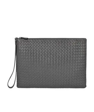 Bottega Veneta Intrecciato Clutch Bag - Gray