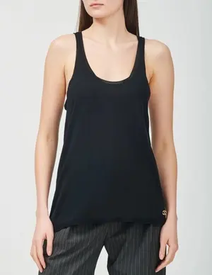 TWINSET Sleeveless Racer-back Logo Top