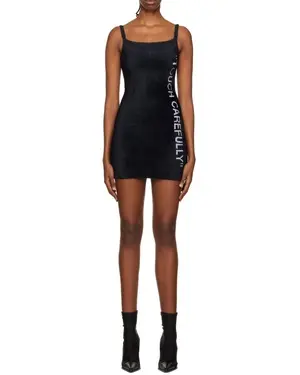 Off-White Logo Embellished Sleeveless Mini Dress