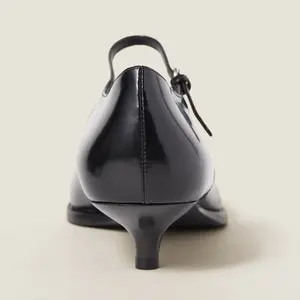 Miu Miu Buckled Pointed-toe Mary Jane Pumps
