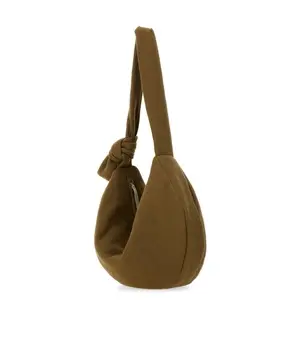 ALYSI Zipped Shoulder Bag With Knot Detail - Brown
