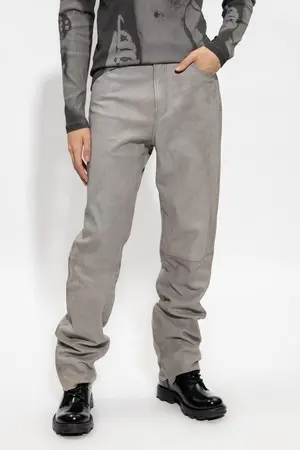 DIESEL® Straight-leg Leather Pants