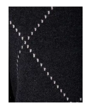 GRAN SASSO Diamond-pattern Wool Sweater - Black