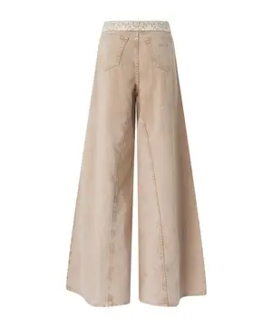 Pinko Winona Wide Leg Jeans With Lace Detail