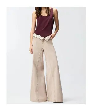 Pinko Winona Wide Leg Jeans With Lace Detail