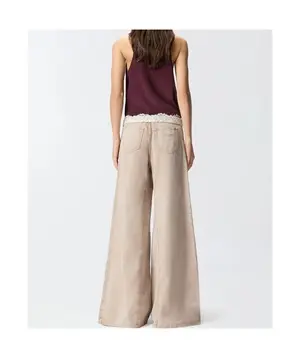Pinko Winona Wide Leg Jeans With Lace Detail