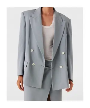 Stella McCartney Double-breasted Tailored Blazer - Mist