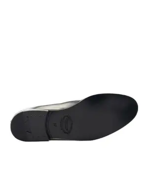 SCAROSSO Vittoria Patent Leather Monk Strap Shoes With Strass Buckle - Black