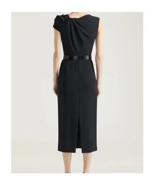 Givenchy Sleeveless Draped Midi Cady Dress