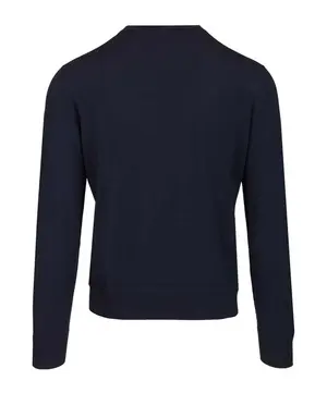 TOM FORD Crewneck Knitted Long Sleeve Top - Black