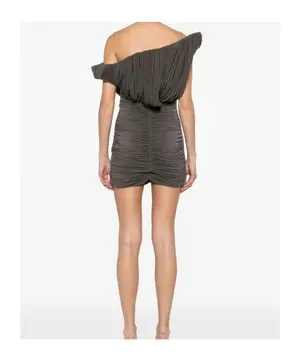 Magda Butrym Asymmetrical Off-the-shoulder Ruched Mini Dress