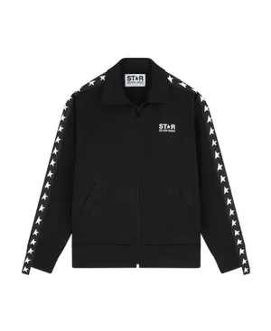 GOLDEN GOOSE Star Tape Zip-up Jacket - Black