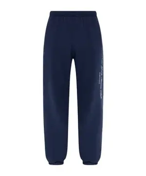 SPORTY  RICH Elastic Waist Track Pants - Navy