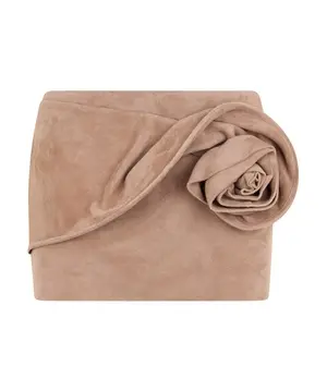 Magda Butrym 3d Flower Draped Mini Skirt - Beige