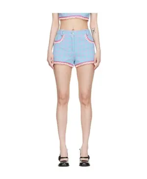 Moschino Houndstooth Tassel Trim Shorts - Nude