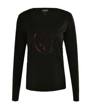 Emporio Armani Embellished Logo Long Sleeve T-shirt