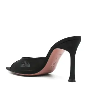 Amina Muaddi 100mm Peep-toe High Stiletto Heel Sandals - Black