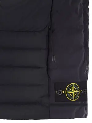Stone Island Logo Patch High Neck Padded Gilet - Blue
