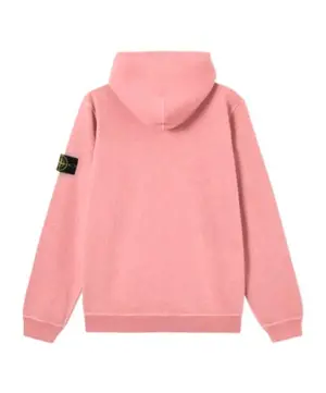 Stone Island Zip-up Logo Patch Hoodie - Oleander