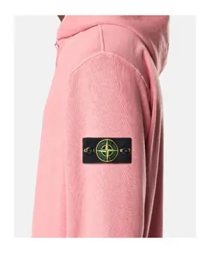 Stone Island Zip-up Logo Patch Hoodie - Oleander