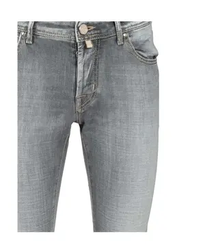 Jacob Cohen Slim Fit Jeans With Logo Patch - Gray