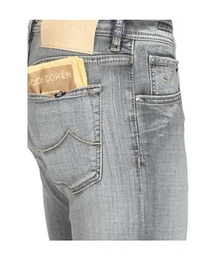Jacob Cohen Slim Fit Jeans With Logo Patch - Gray