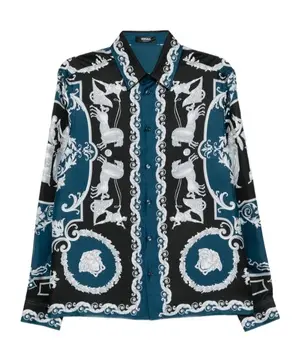 Versace Hall Of Hero Printed Shirt - Black