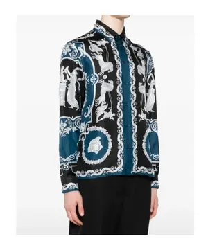 Versace Hall Of Hero Printed Shirt - Black